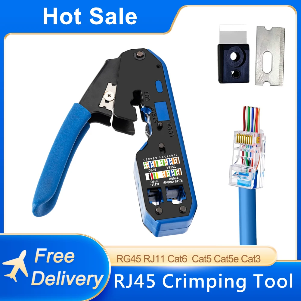 TEROW-RJ45-Crimping-Tool-Pliers-Network-Crimper-Stripper-Cutter ...