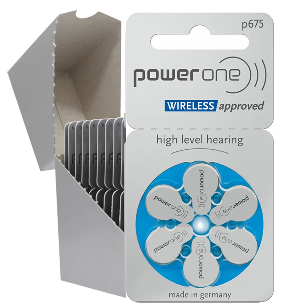 Powerone-A675-60pcs-Zinc-Air-Hearing-Aid-Batteries-675-a675-PR44-P675 ...