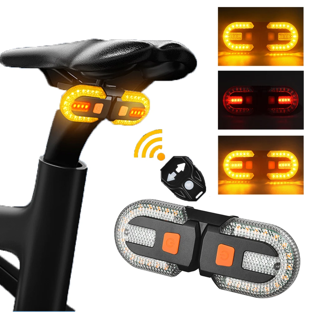 Bike-Turn-Signal-Rear-Light-LED-Bicycle-Light-USB-Rechargeable-Wireless ...