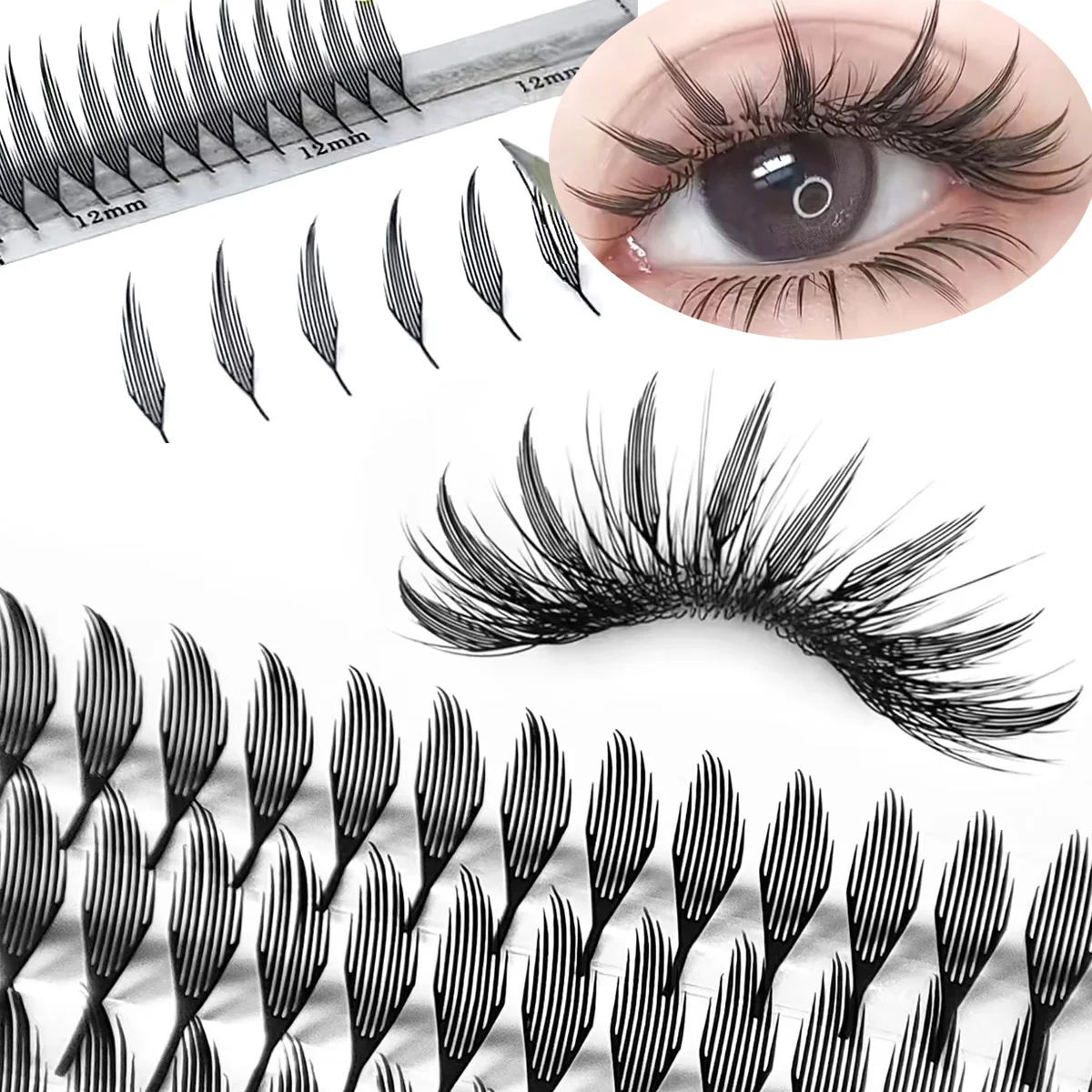 New 8-13/10-15mm Cashmere Anime Spire Individual Feather Eyelash ...
