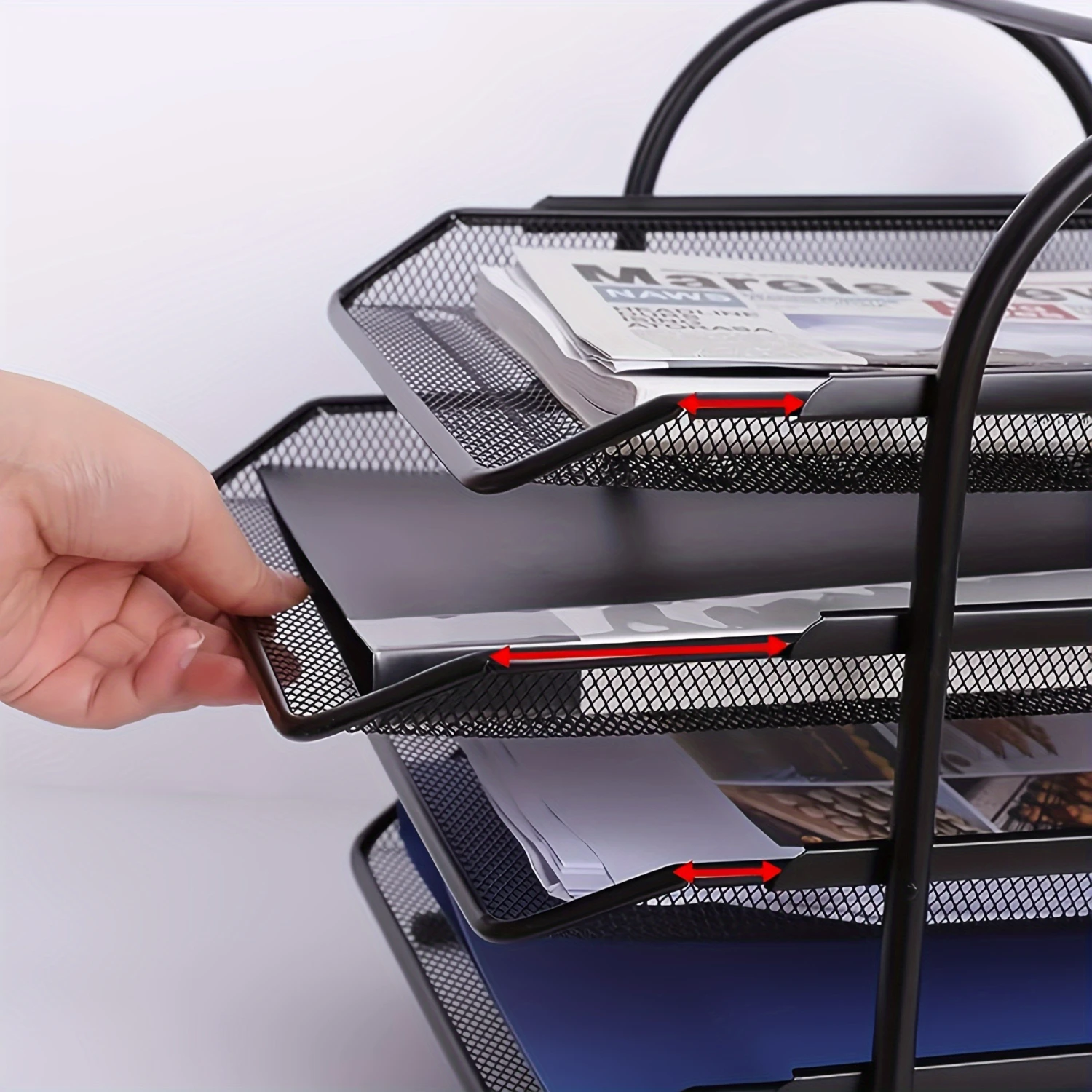 4-Tier Mesh Metal Desktop Organizer Paper Tray - Sokogala E-commerce