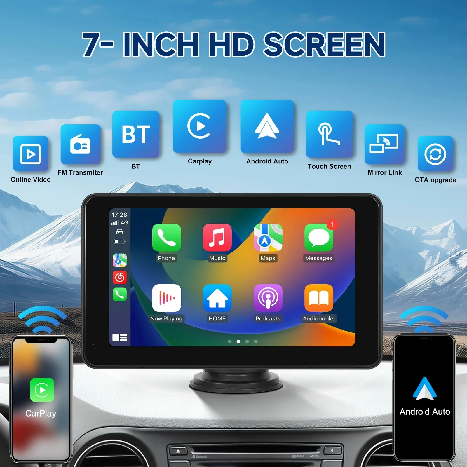 7.0 inch CarPlay Android Auto Car Radio Multimedia Video Player 7.0 ...