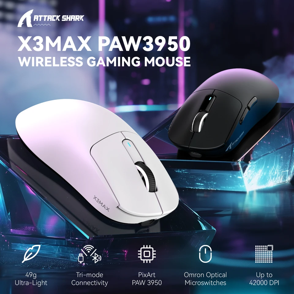 Attack Shark X85 Pro ATTACK SHARK X3 MAX Wireless Gaming Mouse, 49g ...