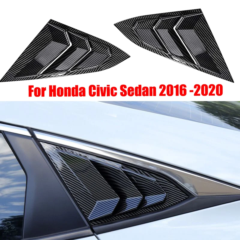 For Honda Civic 10th Gen 2016-2020 Sedan Rear Side Window Louvers Air ...