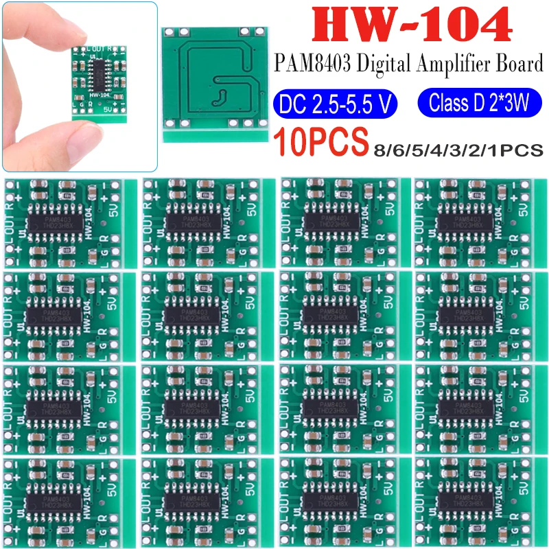 10-1PCS-PAM8403-Module-Audio-Speaker-Sound-Amplifier-Board-Class-D-Super-Mini-Digital-Amplifier ...