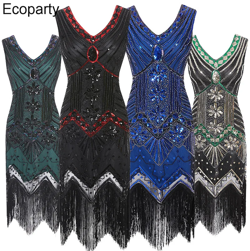 Vintage Women 1920s Flapper Dresses 20s Great Gatsby Dress Summer Fancy ...
