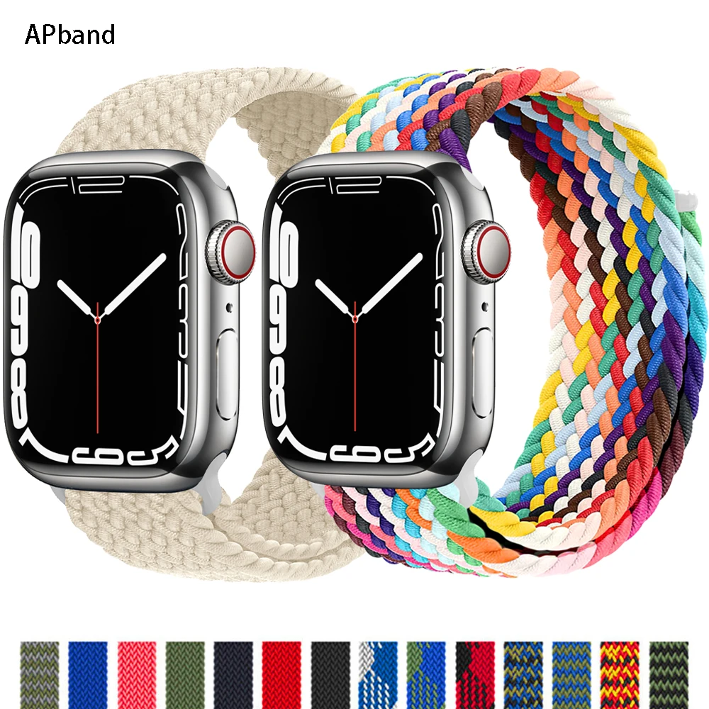 Braided Solo Loop Strap For Apple Watch Band 44mm 40mm 45mm 41mm 42mm ...