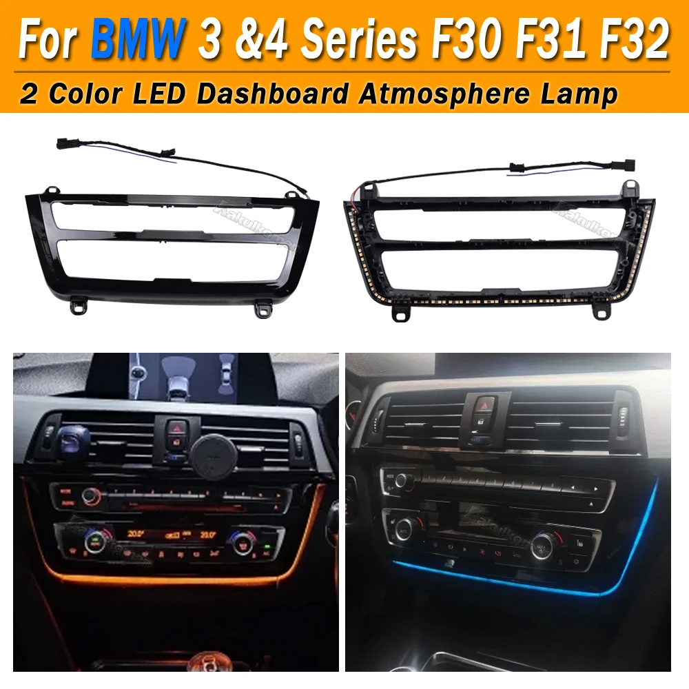 radio trim led dashboard center console AC panel light with blue and ...