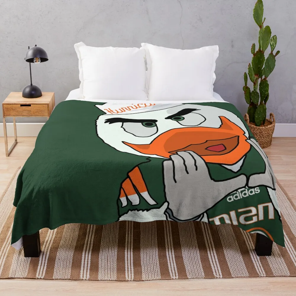 University-of-Miami-Sebastian-the-Ibis-Throw-Blanket-Weighted-Beach ...