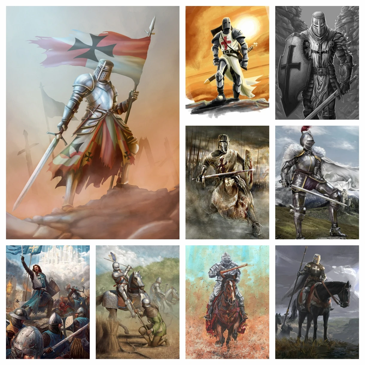 Crusader Cross Templar Knights | Paintings Knights Templar - Diamond ...