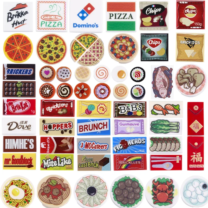 Mini-Food-Chocolate-Pizza-Building-Blocks-Snack-Printing-Tiles-Cake ...