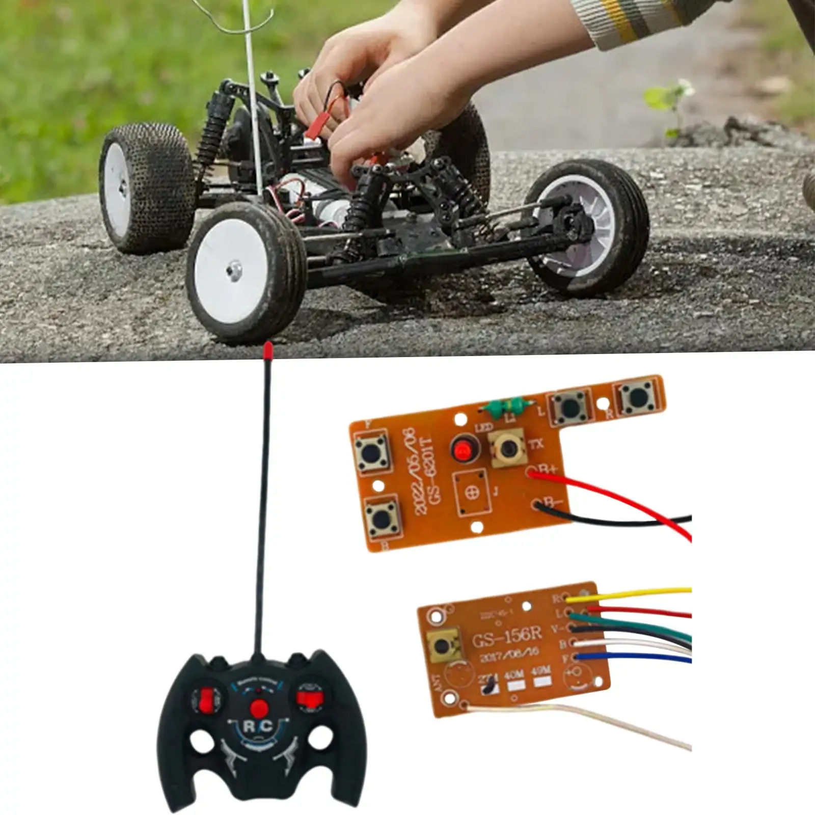 Circuit-PCB-Transmitter-and-Receiver-Board-Radio-System-4CH-27MHz-with ...