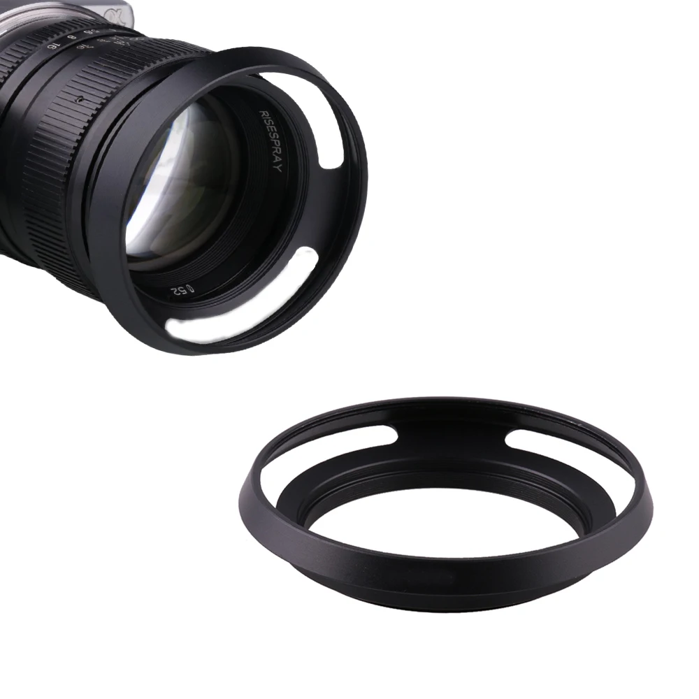 37/39/43/46/49/52mm Ultrathin Camera Lens Hood Metal Vented Screw in ...