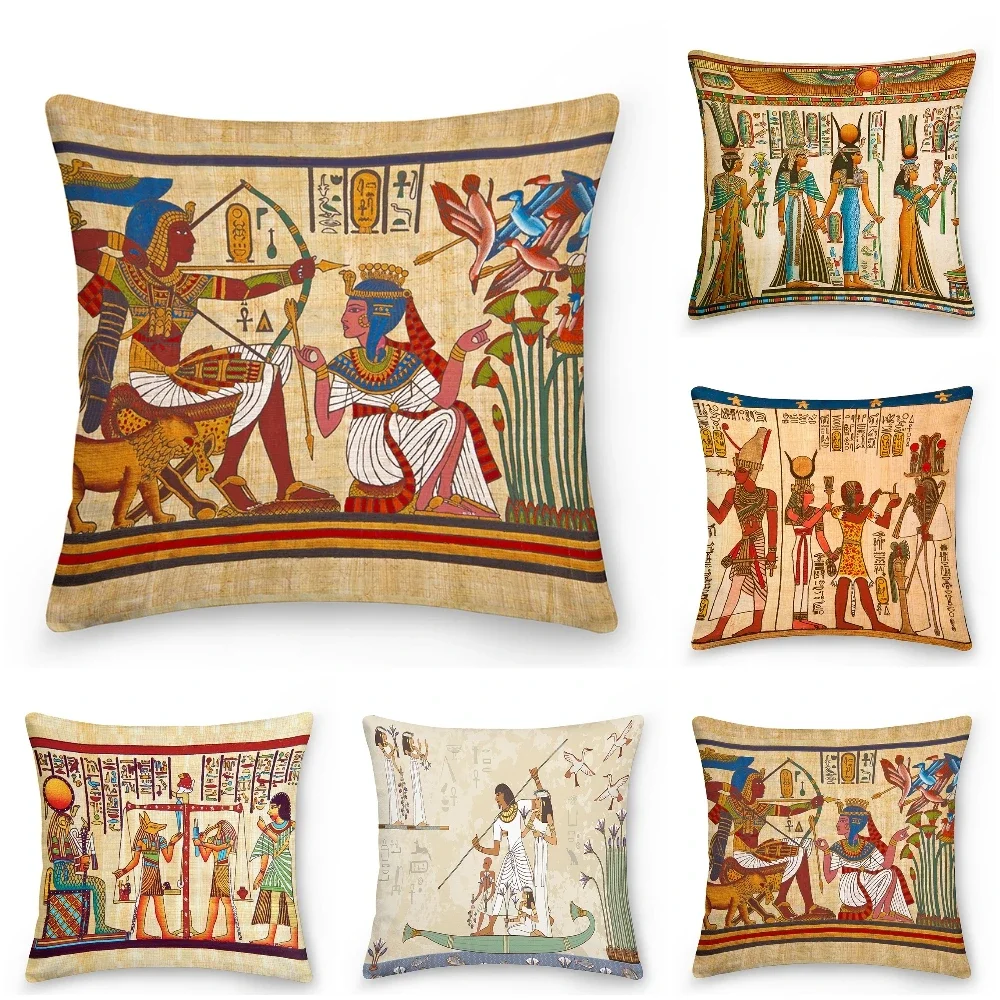 Egyptian-Cushion-Cover-Ancient-Egypt-Pillowcase-Sofa-Living-Room ...
