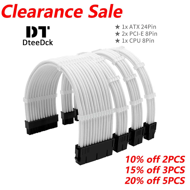 PSU-ATX-24Pin-Extension-Cable-Nylon-Braided-8-pin-6-2pin-Cord-24-pin ...