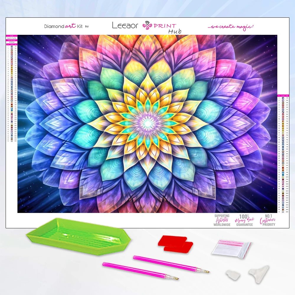5D-Diy-Geometric-Diamond-Painting-Electric-Rainbow-Mandalas-Full ...
