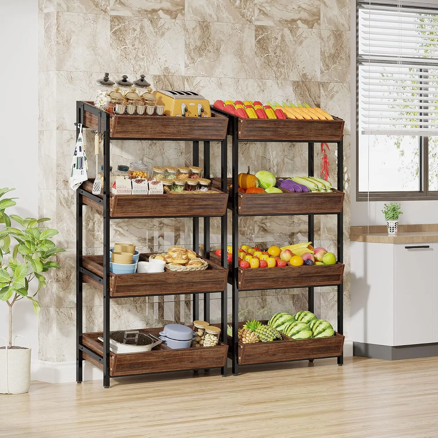 Wood-Fruit-and-Vegetable-Basket-Stand-Rack-for-Kitchen-Office-Store ...