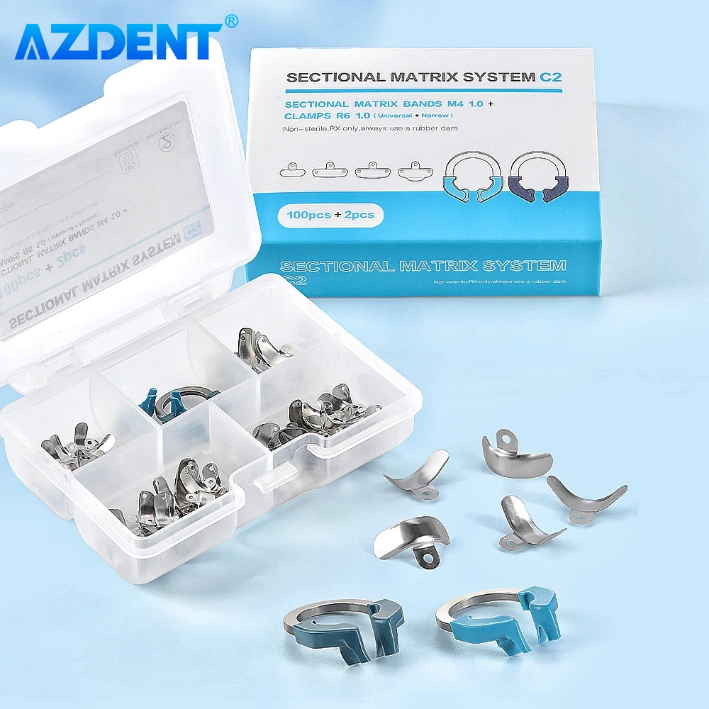 100pcs-Box-AZDENT-Dental-Matrix-Bands-NITI-Metal-Matrices-Contoured ...