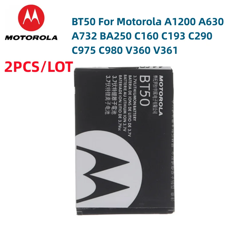 2PCS/LOT 100% Genuine 3.7V BT50 BT51 BQ50 Battery For Motorola Moto ...