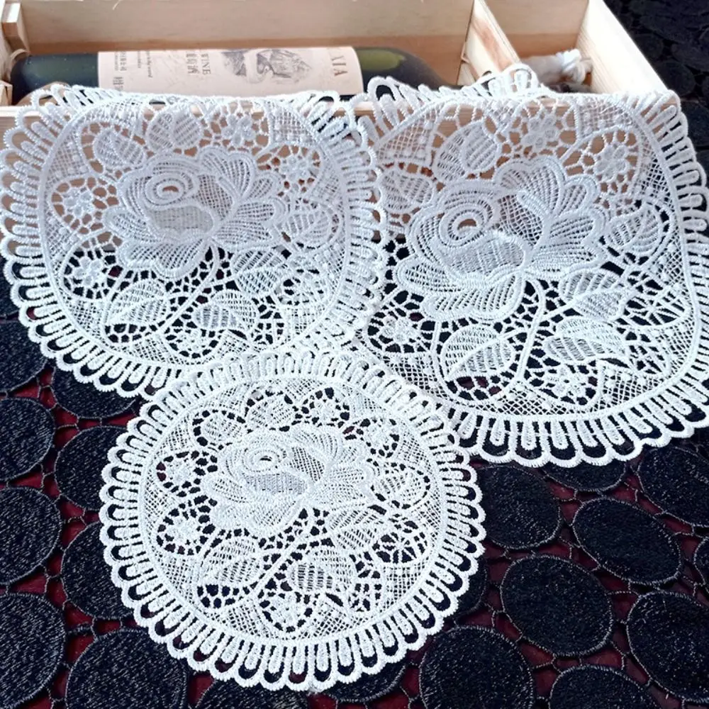 Round Hollow Lace Coaster Plate Bowl Napkin Insulation Pad Embroidery ...