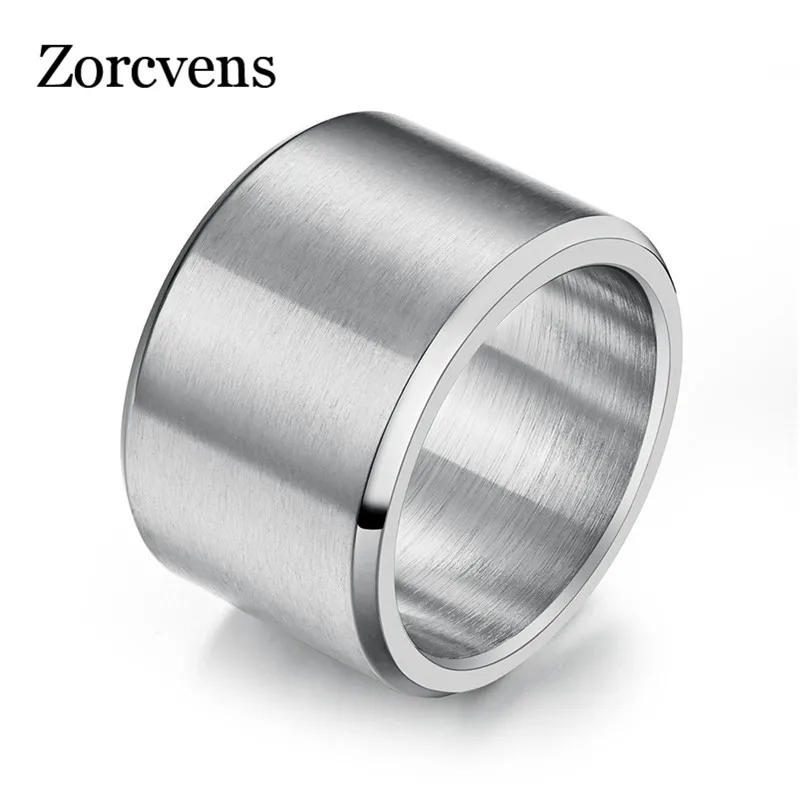 High-Quality-15mm-Chunky-Brushed-Ring-For-Men-Stainless-Steel-Wide ...