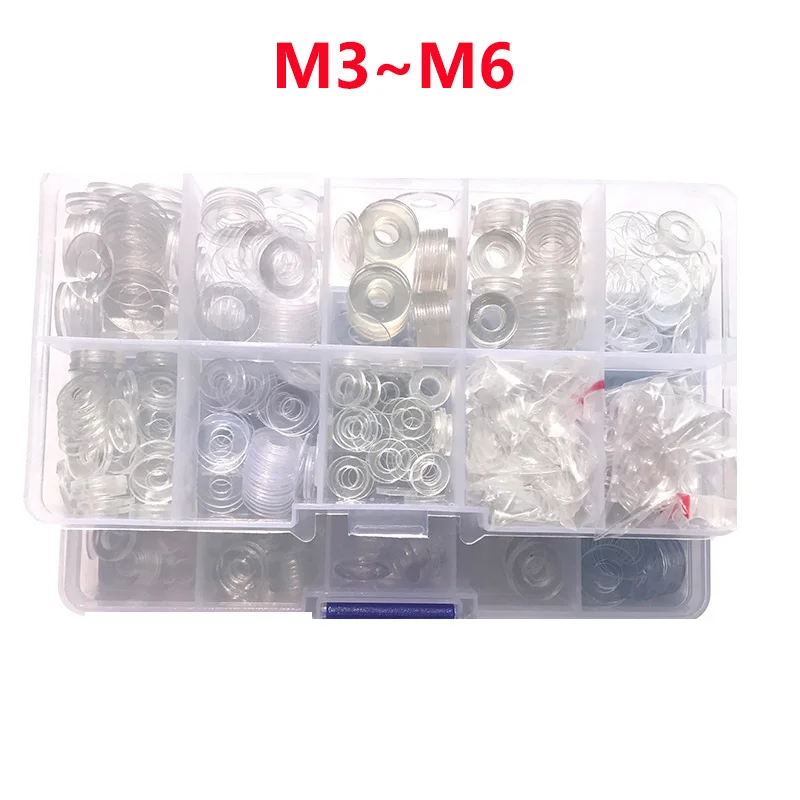 Soft-Hard-PVC-Flat-Washer-Set-M3-M4-M5-M6-Plastic-Gasket-Transparent ...