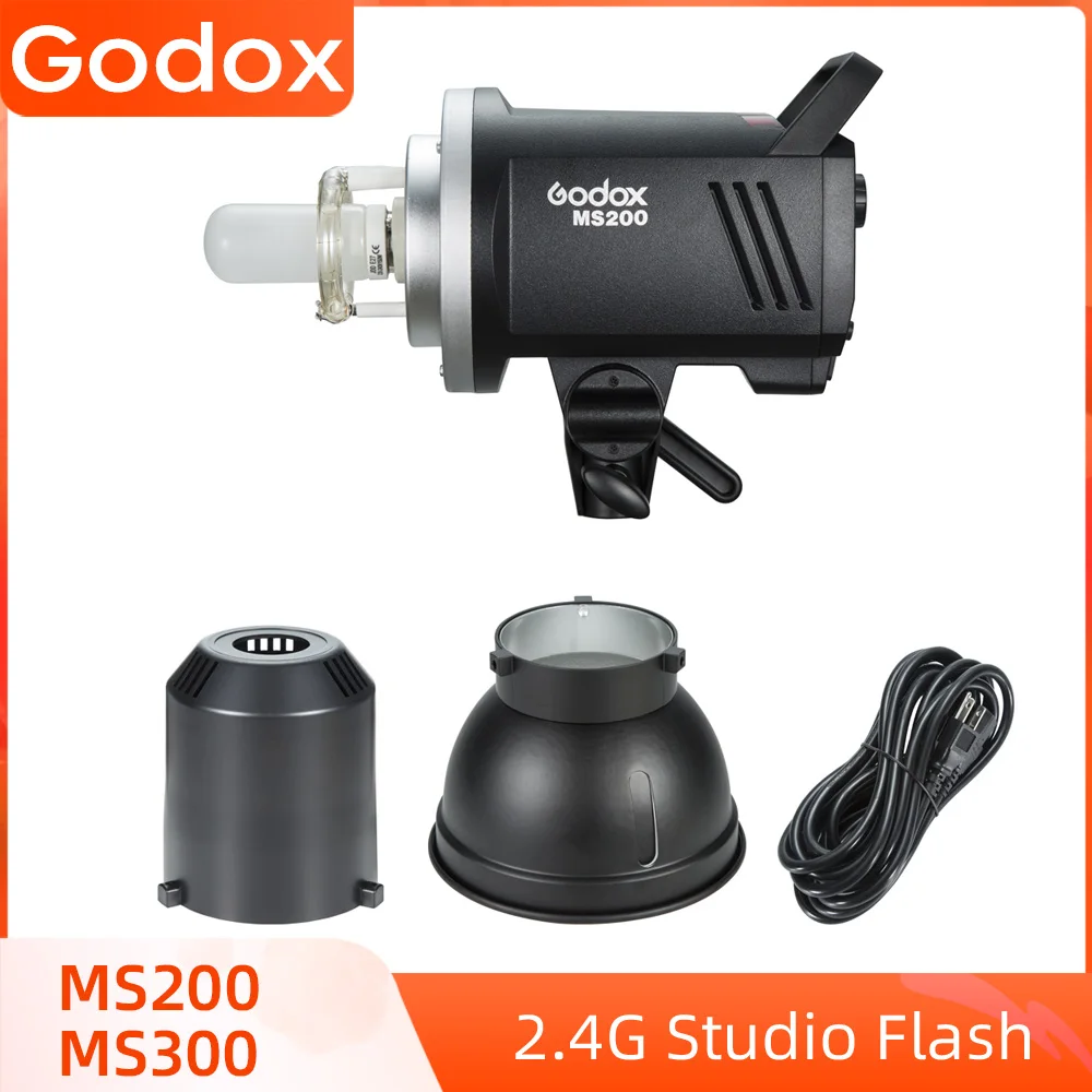 Godox ms200 ms300 2.4g bowens montar estúdio cabeça estroboscópica ...