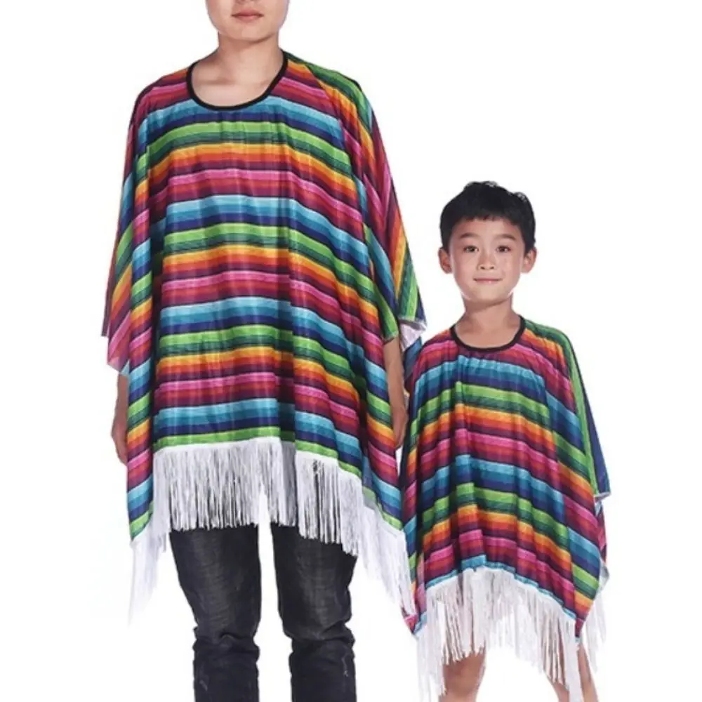 Ethnic-Cloak-Mexican-Costume-Rainbow-Stripe-Cosplay-Mexican-Style-Cloak ...
