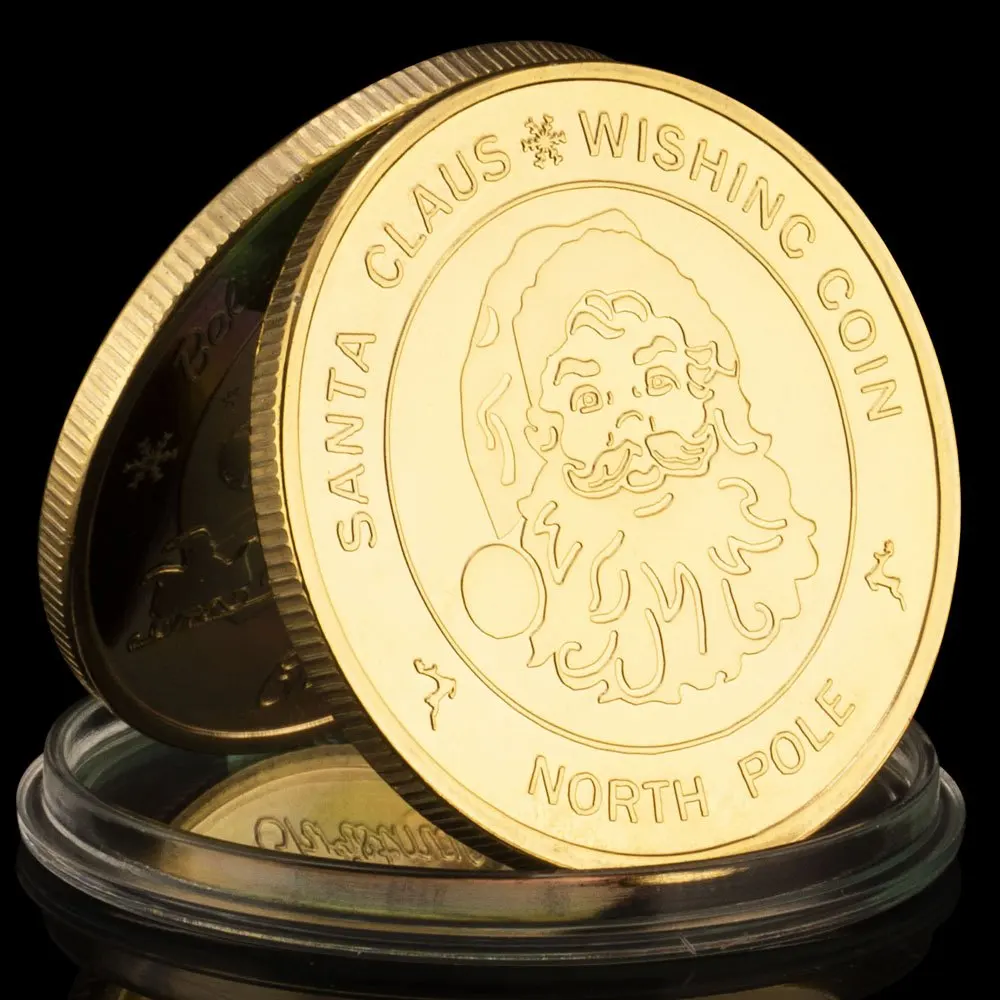 Santa-Claus-Wishing-Coin-North-Pole-Commemorative-Coins-Golden-Plated ...