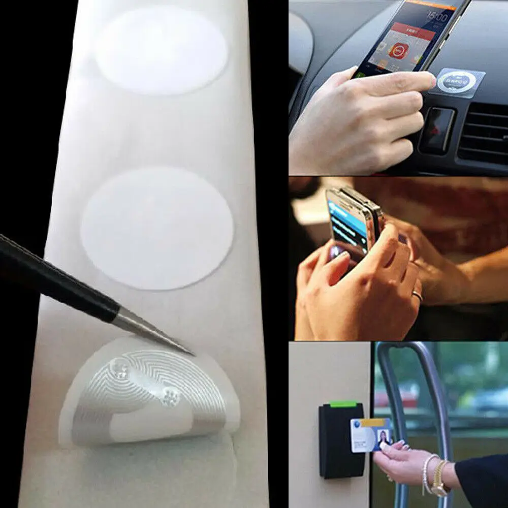 100PCS NFC Stickers 144 Bytes Ntag213 Universal Label Tags NFC Phones ...