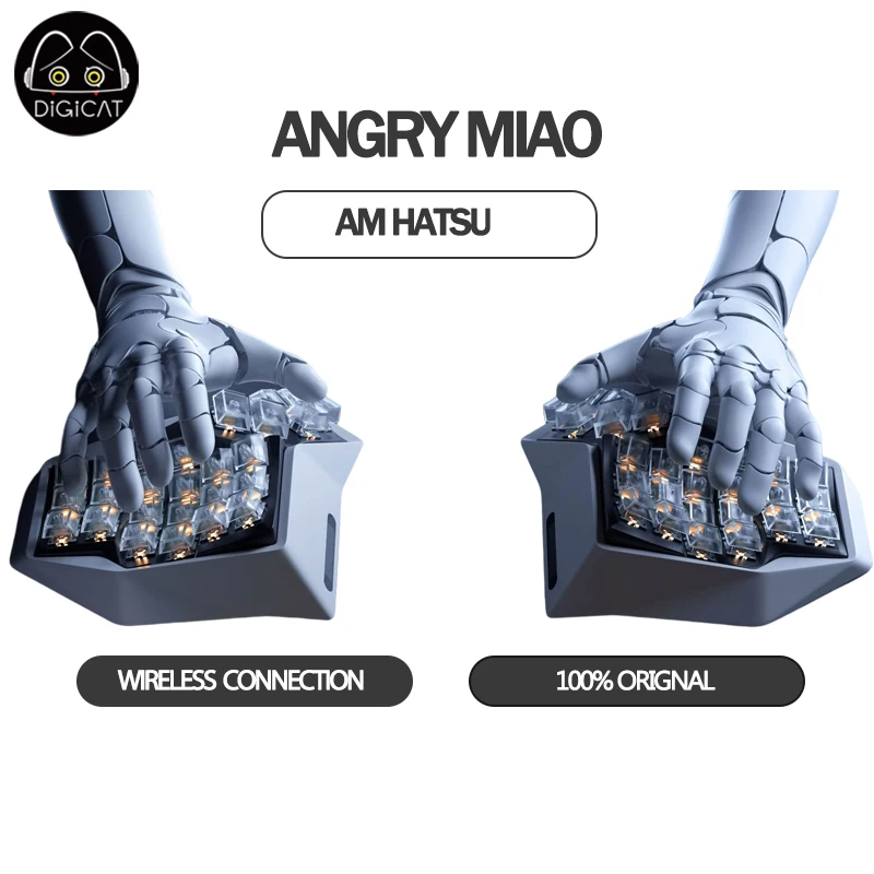 사용자 정의 분할 기계식 키보드 Angry Miao AM Hatsu Cyberboard 블루투스 무선 충전 Hotswap Rgb 백라이트 키보드, pc용