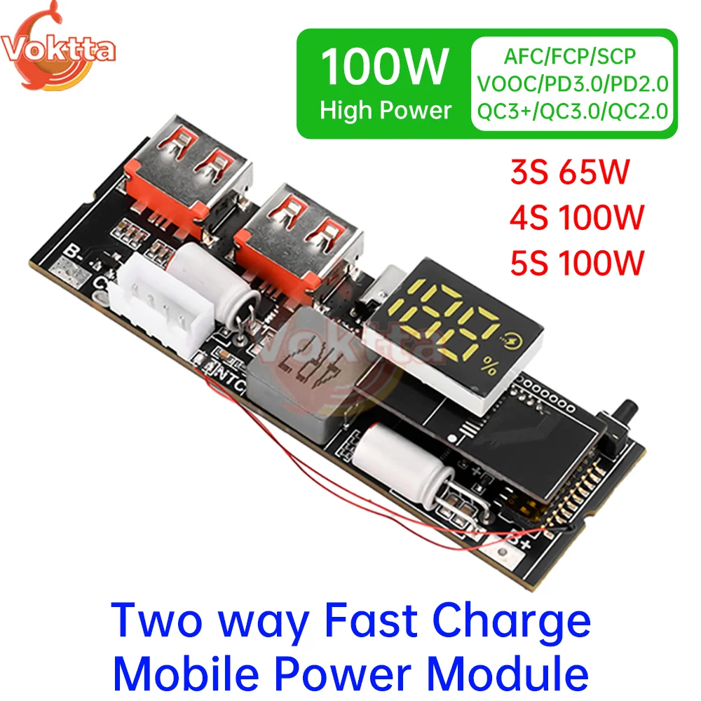 3S 4S 5S 65W 100W Power Bank Double C Port Two way Fast Charge Mobile ...