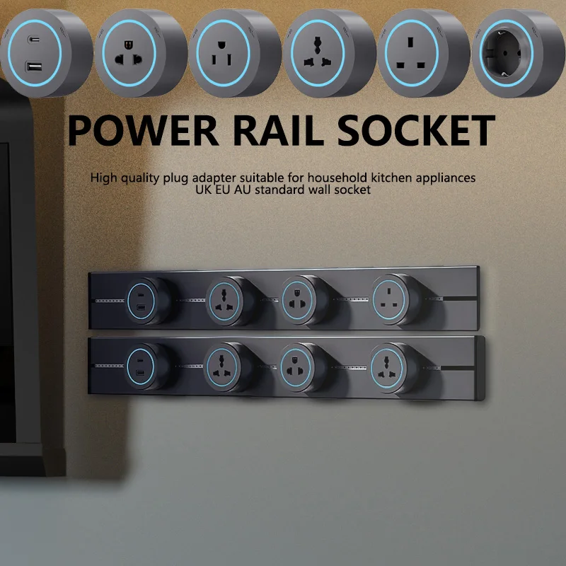 40cm 50cm Track Socket Wall Power Rail Movable Sockets High End Home ...