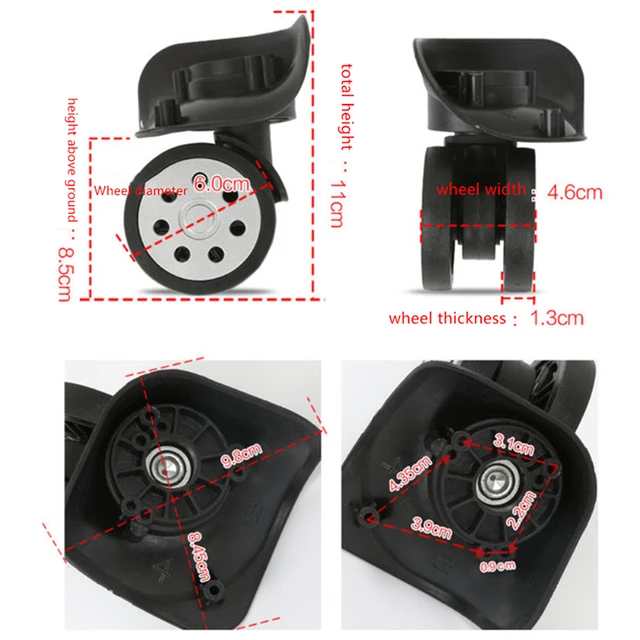 2/4pc Trolley Case Luggage Wheel Universal Travel Suitcase Parts ...