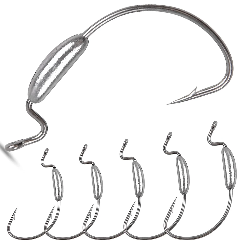 5Pcs-Weighted-Swimbait-Hooks-Weedless-Jig-Head-Fishing-Hooks-Offset-Barbed-Wide-Gap-Worm-Hooks ...