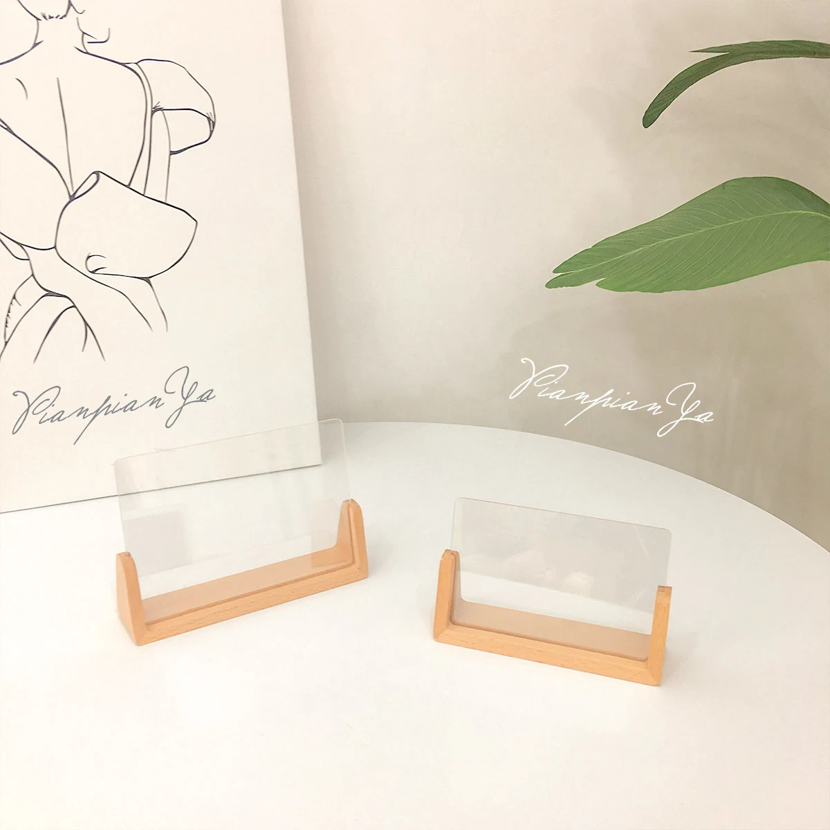 Creative-Photo-Frame-Set-Acrylic-U-Shape-Transparent-Frame-Beech-Wood ...