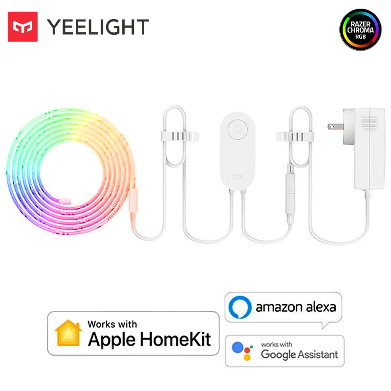 Yeelight tira de luces LED 1S y Plus, extensión RGB, aplicación de Control inteligente, funciona ...