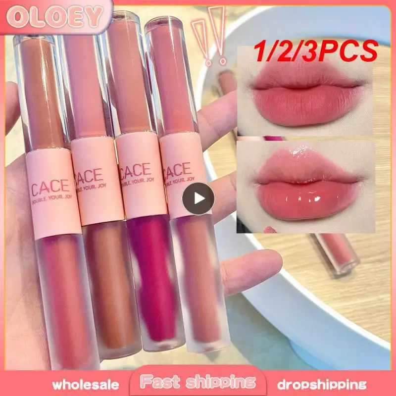 1-2-3PCS-Double-End-Lip-Glaze-Full-Gloss-Mirror-And-Matte-Velvet-Long ...