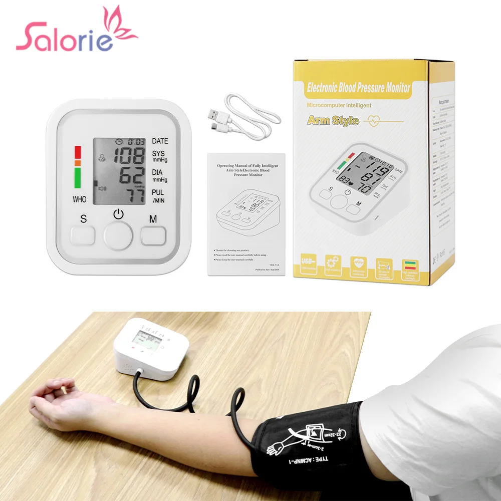 Sphygmomanometer-Digital-Up-Arm-BP-Blood-Pressure-Monitor-Heart-Beat ...
