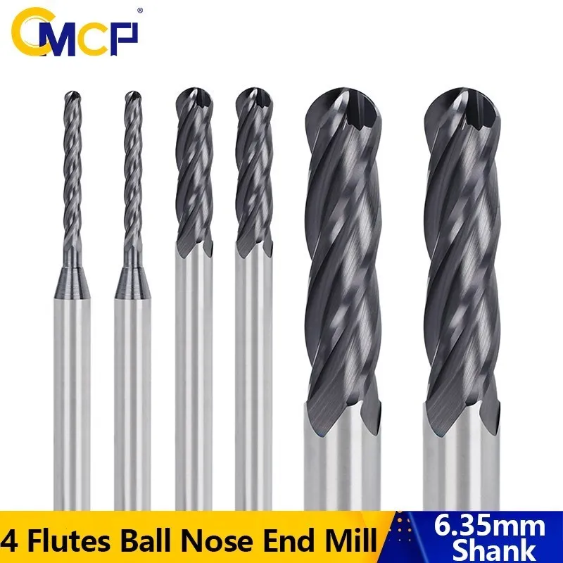 CMCP-4-Flutes-Ball-Nose-End-Mill-Solid-Carbide-CNC-Router-Bits-1-4-Inch ...