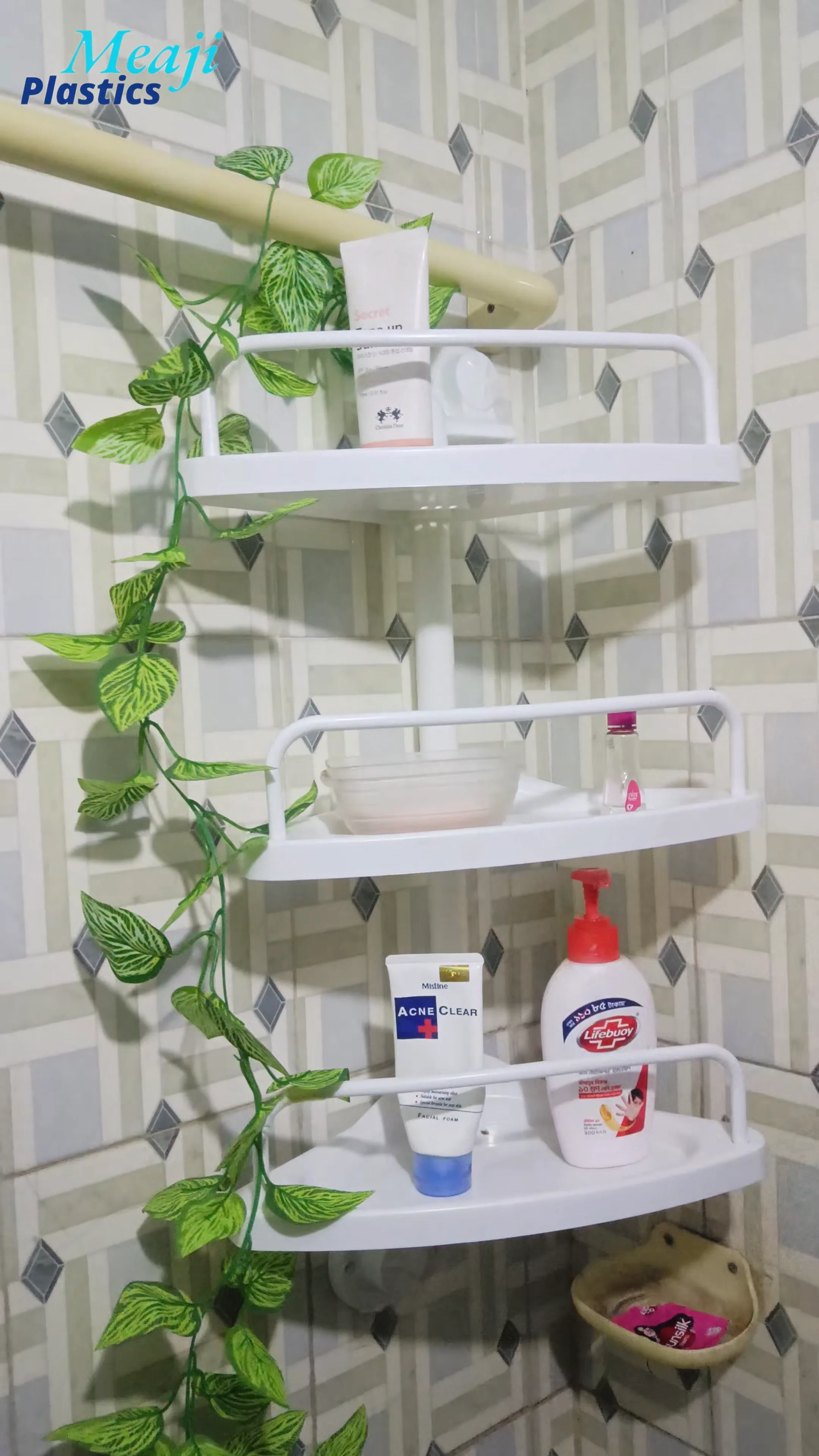 Stylish & Durable: Elite Washroom Corner Rack for Modern Homes | Daraz ...