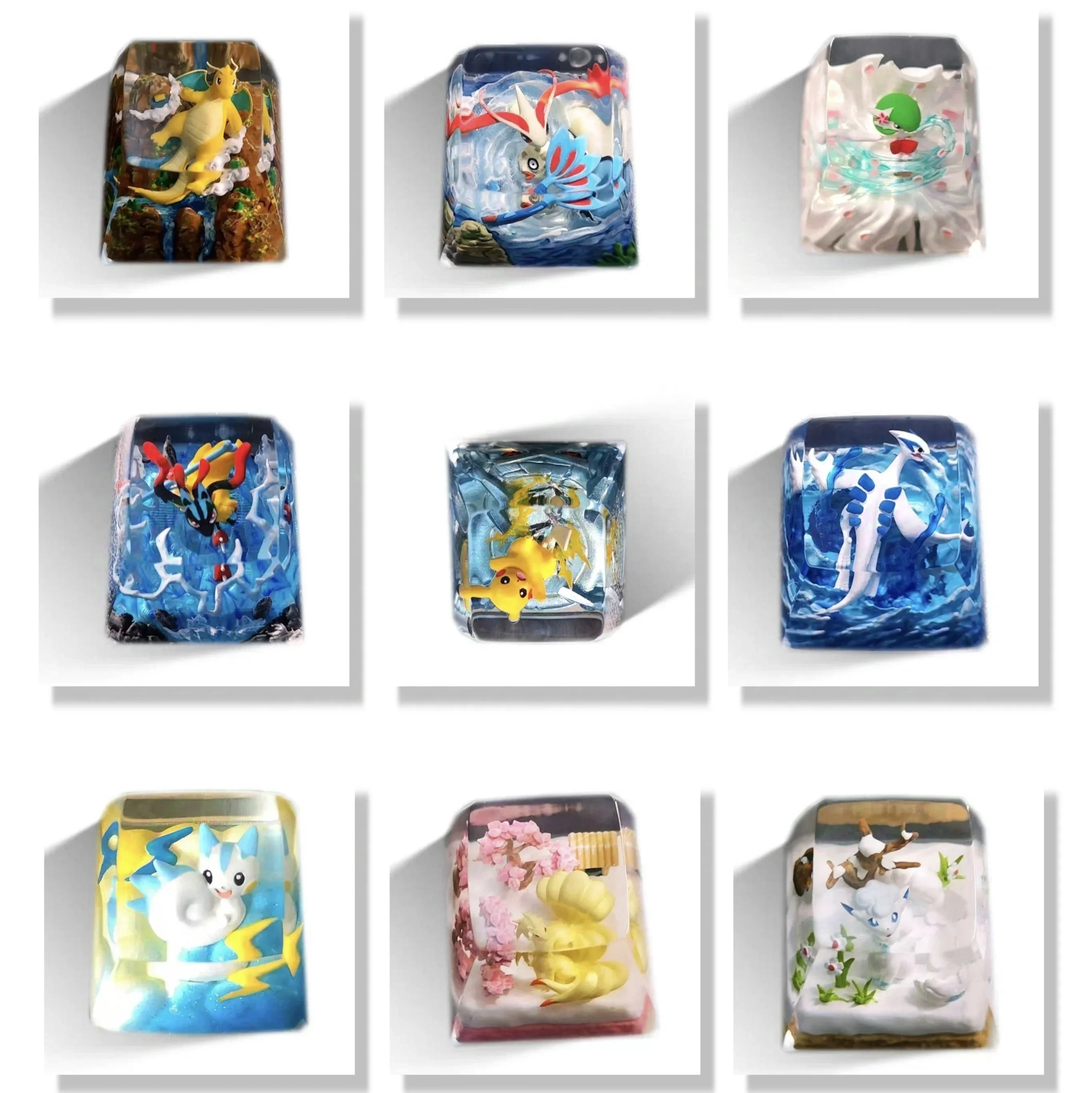 PTCG Pokemon Keycap Articuno Lugia Dragonite Milotic Gengar Mechanical ...