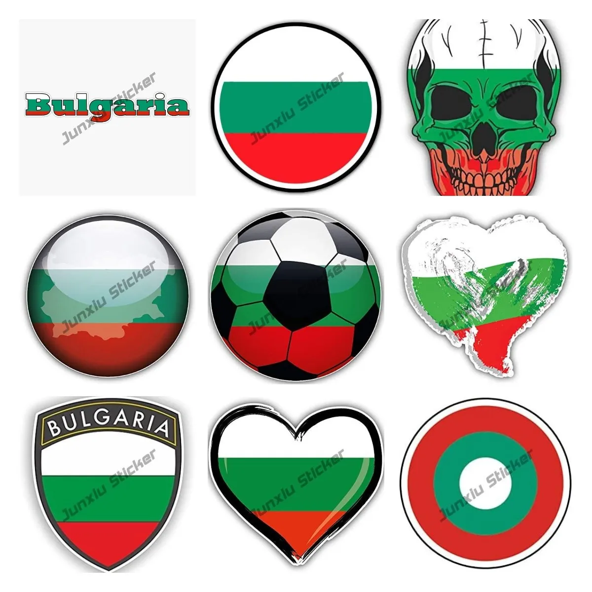 Bulgaria Heart Flag Vinyl Stickers Bulgaria Football Shield Flag Design ...