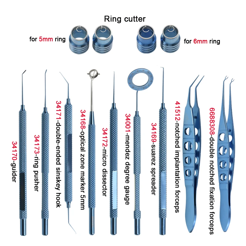 Titanium-Alloy-Ring-Pusher-Corneal-Ring-Set-Notched-Implantation ...