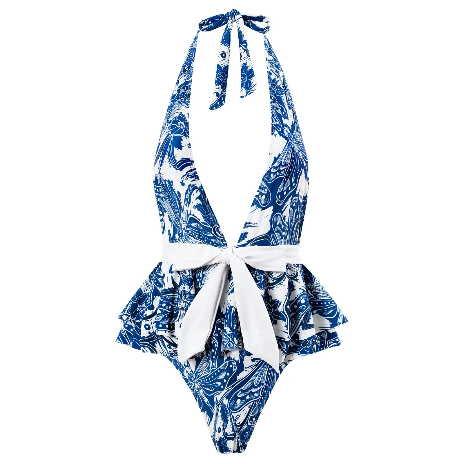 Women-s-Fashion-Retro-Printed-Conservative-One-piece-Beach-Dress-Set-2 ...