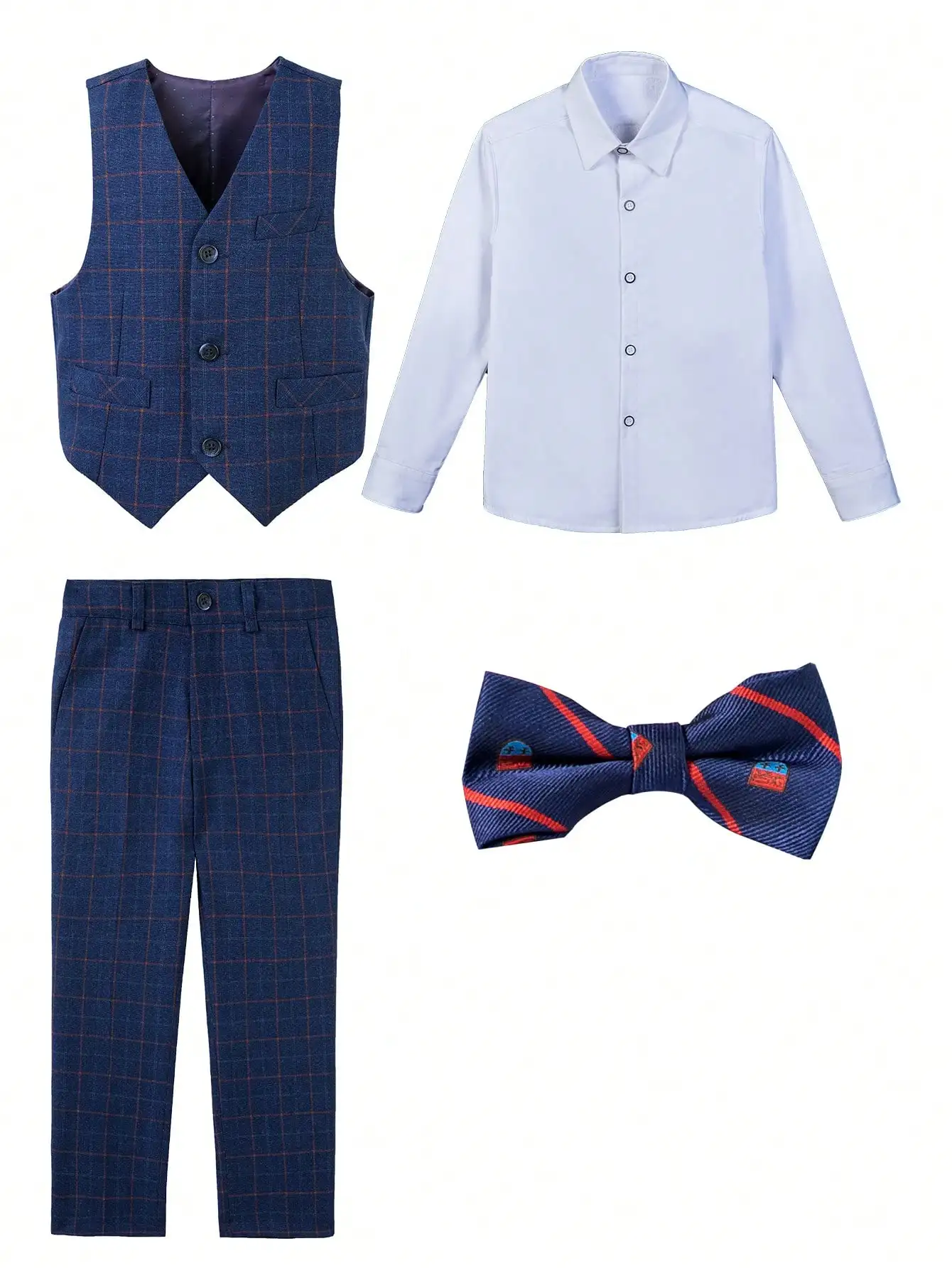 Boys-vest-suit-four-piece-set-boys-vest-shirt-set-boys-formal-suit-vest ...
