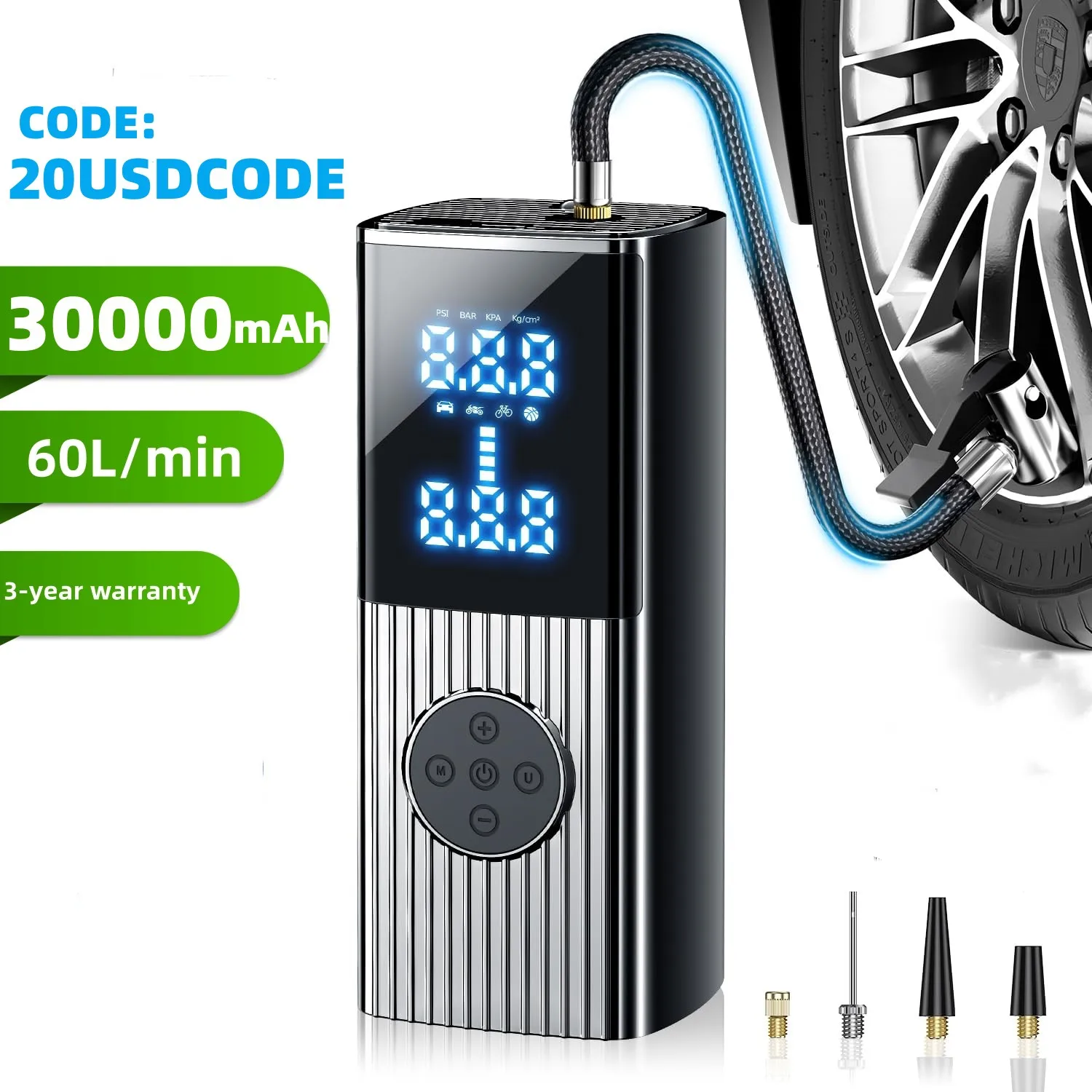30000mAh-60L-min-Car-Air-Pump-Battery-Air-compressor-portable-electric ...
