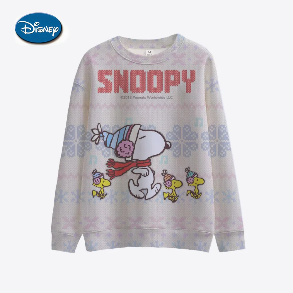 Suéter de cuello redondo con estampado de dibujos animados de Snoopy en ...