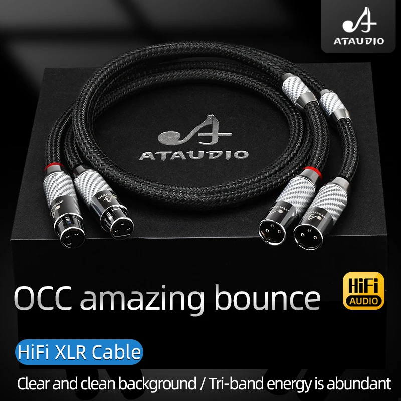 ATAUDIO-HiFi-XLR-Audio-Cable-Hi-End-Carbon-Fiber-Rhodium-Plated-Plug ...