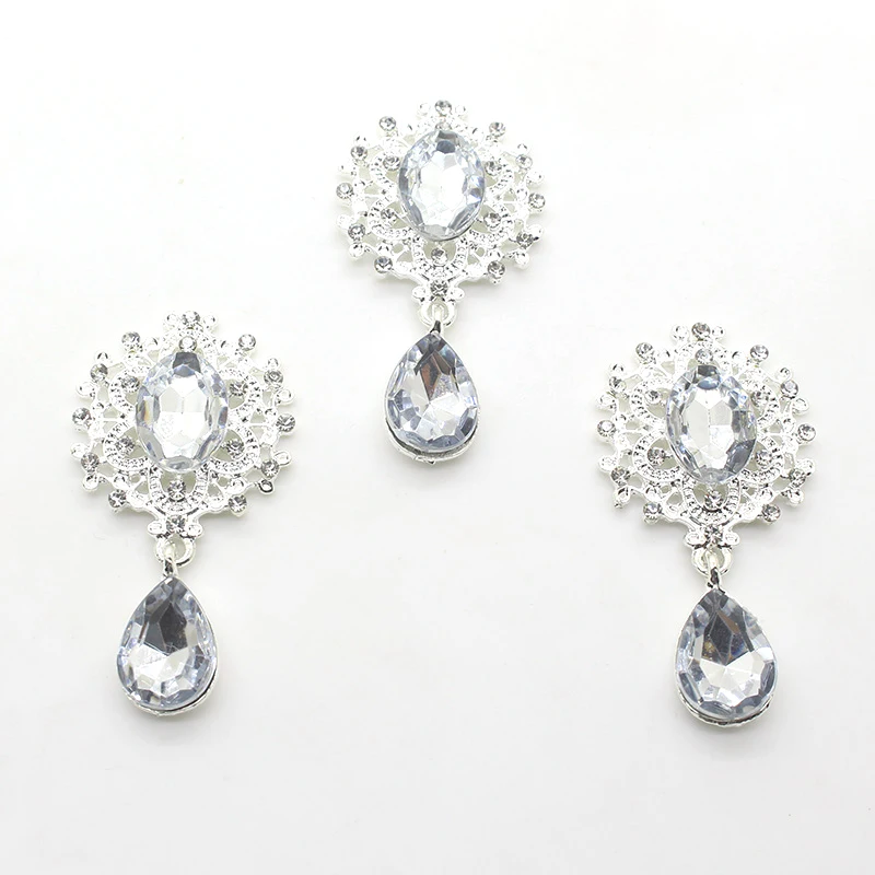 10pcs-Lot-Silver-25mm-45mm-Silver-Rhinestone-Pendants-Buttons-for ...